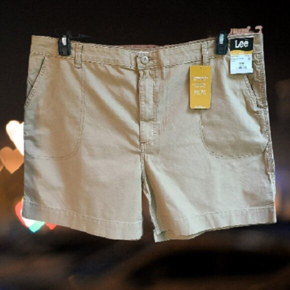 Lee | Shorts | Lee High Rise Regular Fit Utility Dungaree Shorts Khaki ...